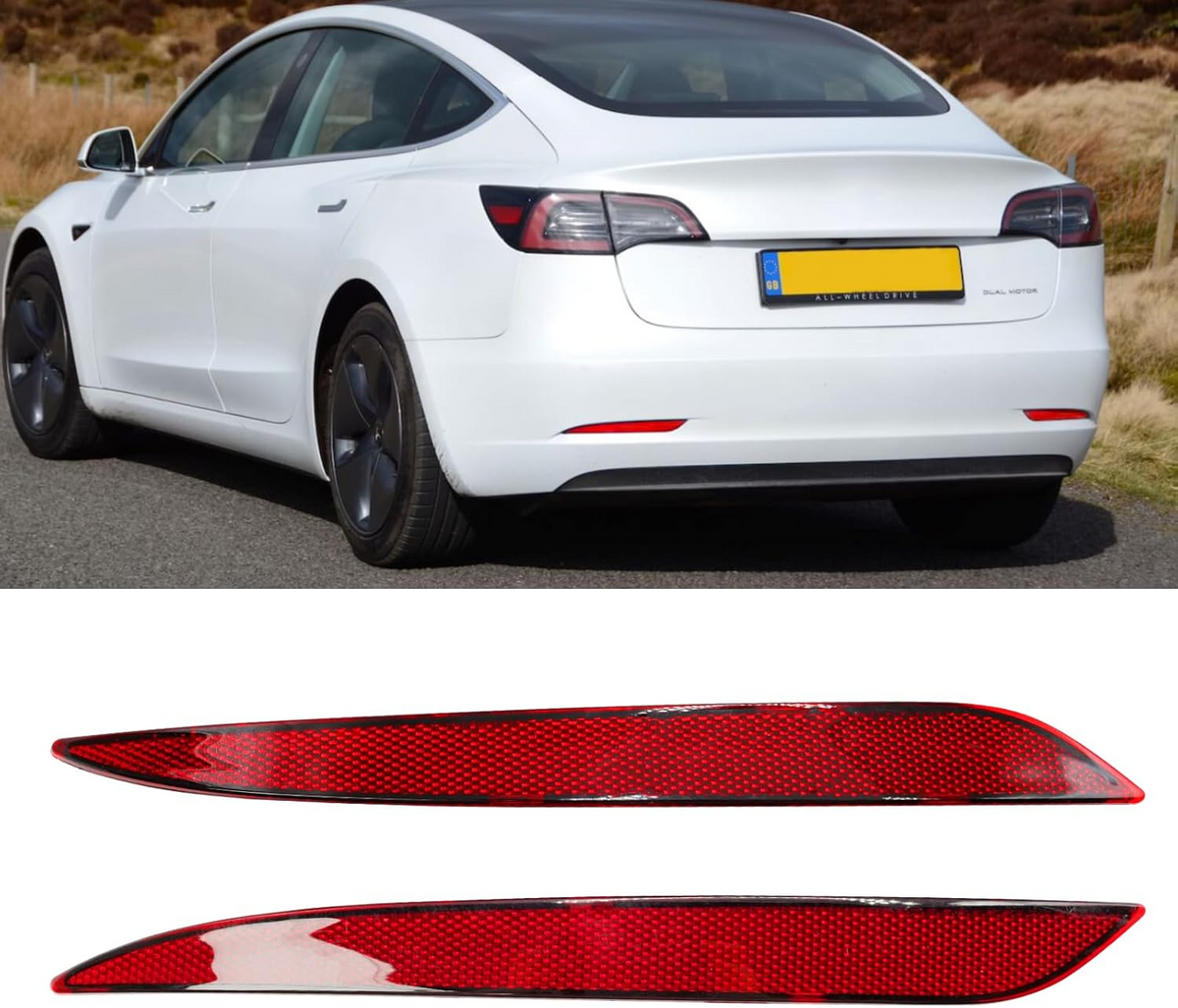 For Tesla Model Y 2017-2023 Rear Bumper Reflector Lamp | Thetapai