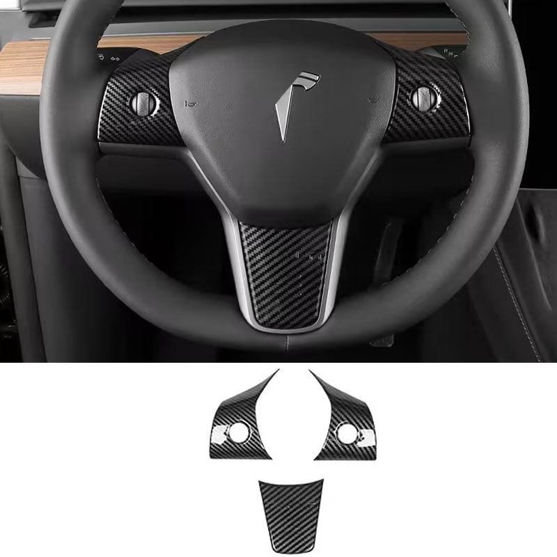 Thetapai Steering Wheel Control Panel Covers for Tesla Model 3 Model Y
